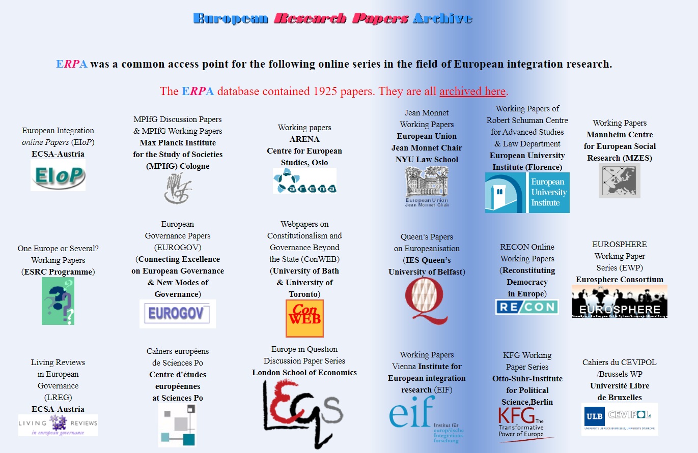 ERPA – European Research Papers Archive – ARSUNIVCO